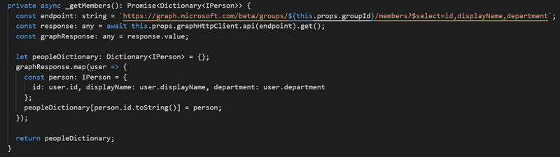 Calling the new Presence endpoint in MS Graph API from SPFx